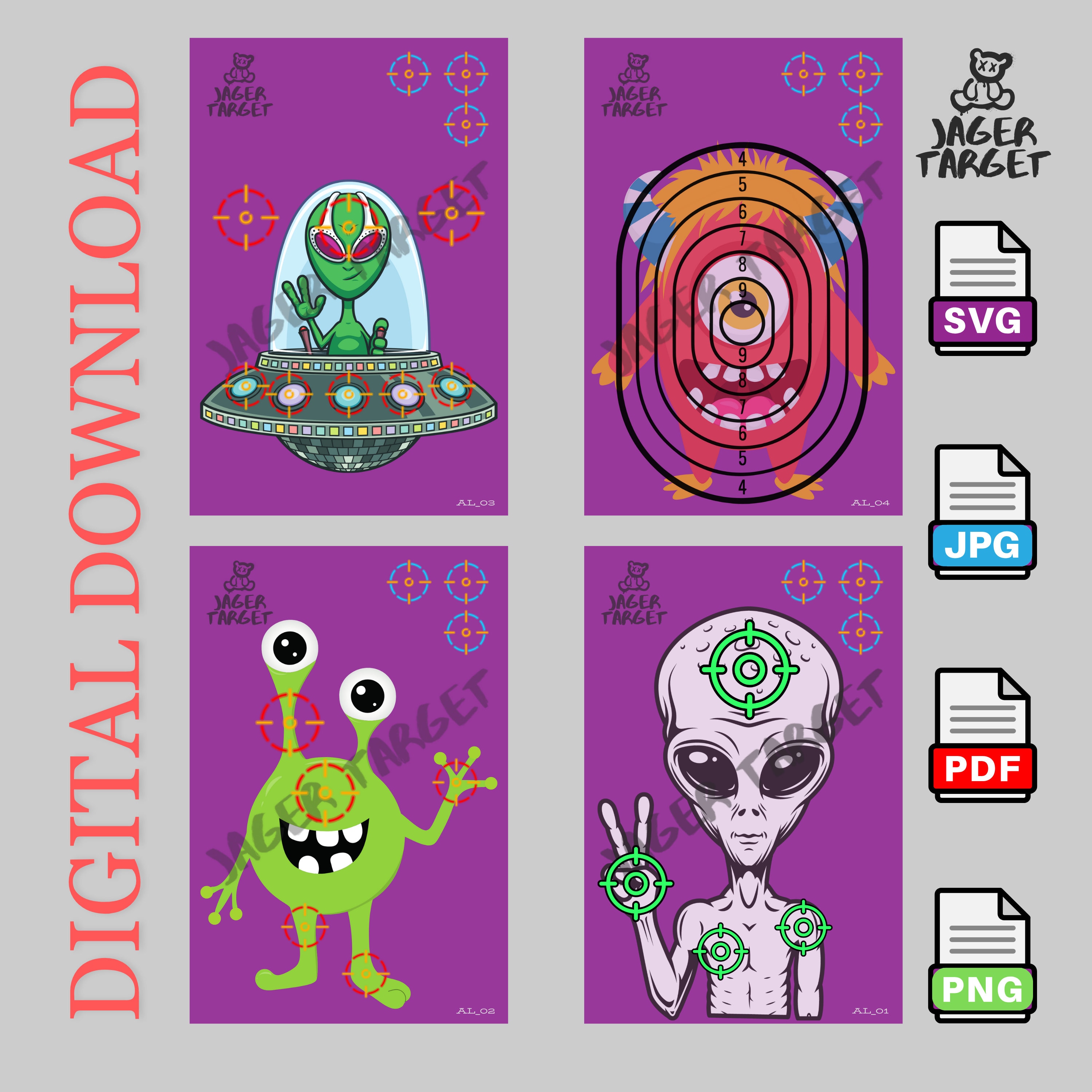 Realistic Digital Alien Shooting Targets Ideal for Fun and Skill ...