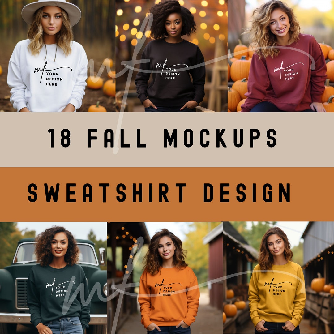 Gildan 18000 Fall Mockups Bundle Fall Sweatshirt Mockup - Etsy