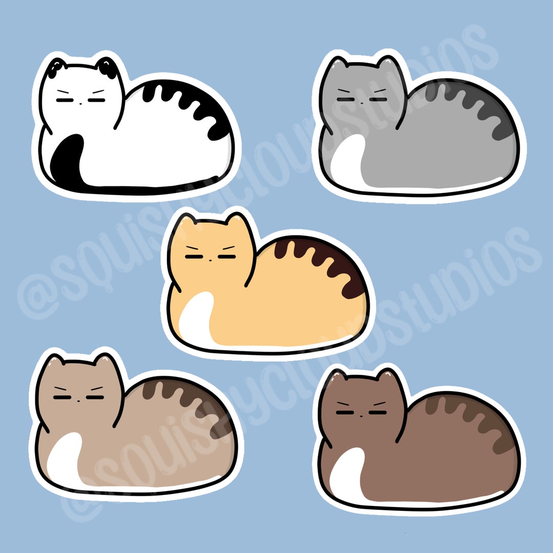 Cat Loaf Sticker Glossy Vinyl Sticker Loaf Cat Stickers - Etsy