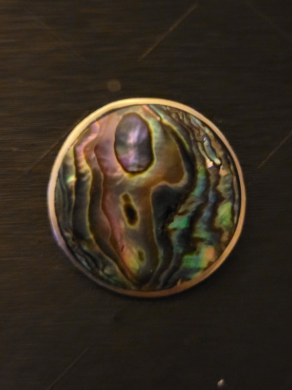 vintage paua shell brooch - Gem