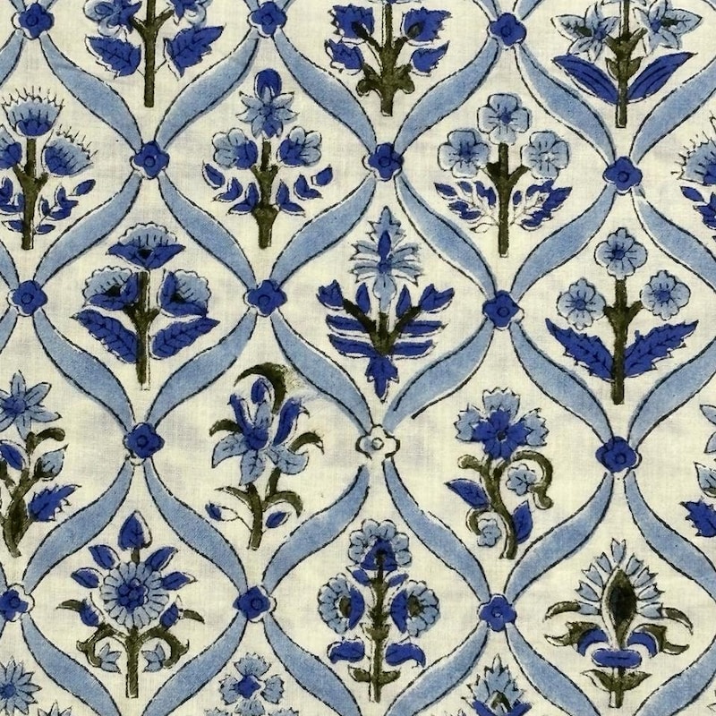 Green Block Print Fabric - Etsy