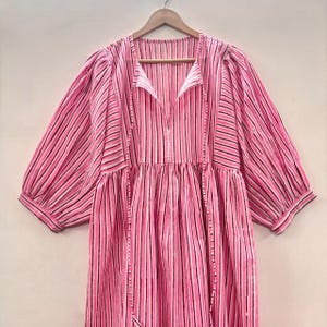 Midi Dress, Mini Dress, Floral Long Block Print Dress, Deep Neck With ...