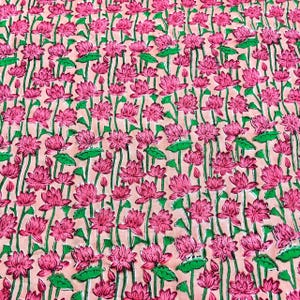 Pink Block Print, Sage Green, Delft Pink Indian Floral Hand Block ...