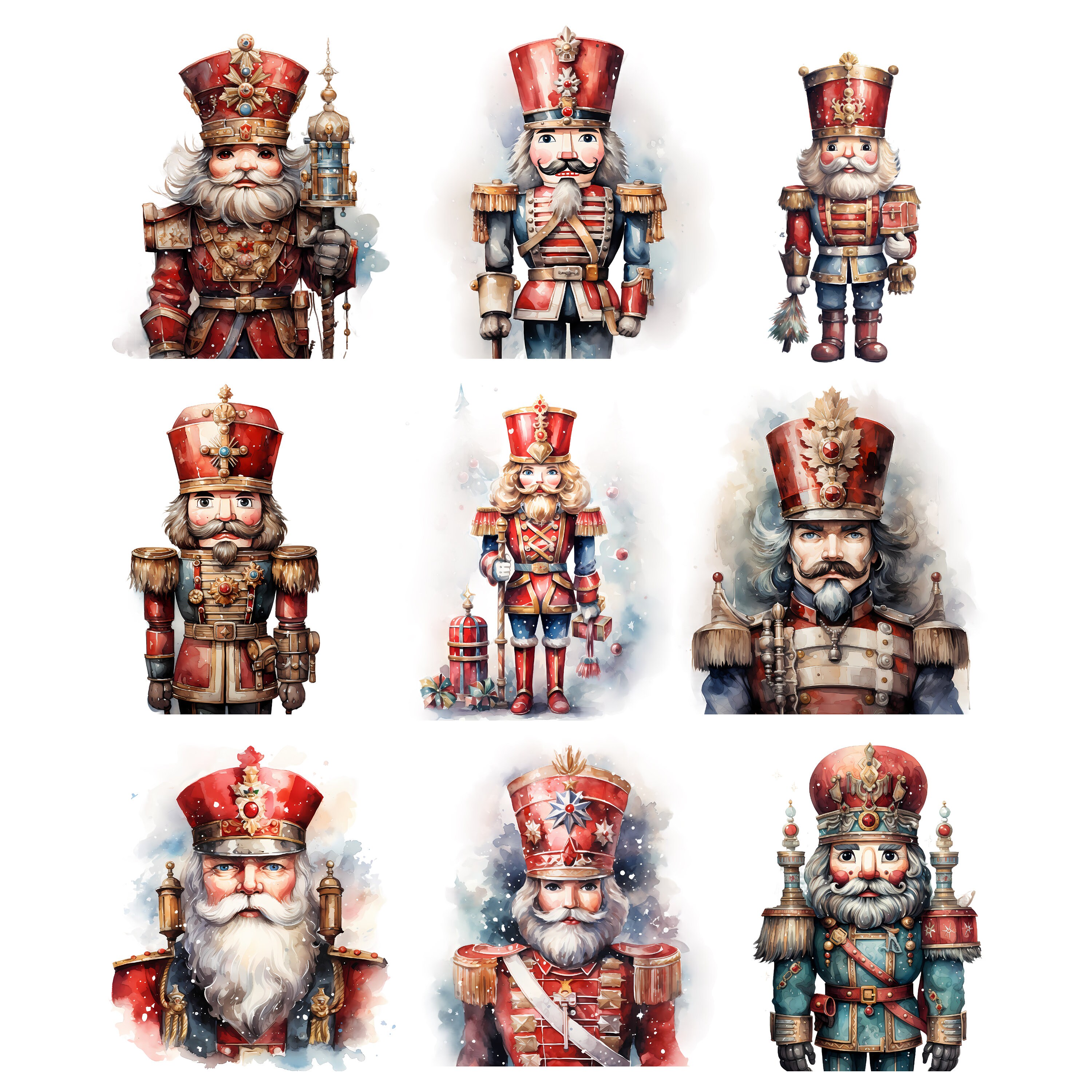 25 Nutcracker, Watercolor Nutcracker With Transparent Background, PNG ...