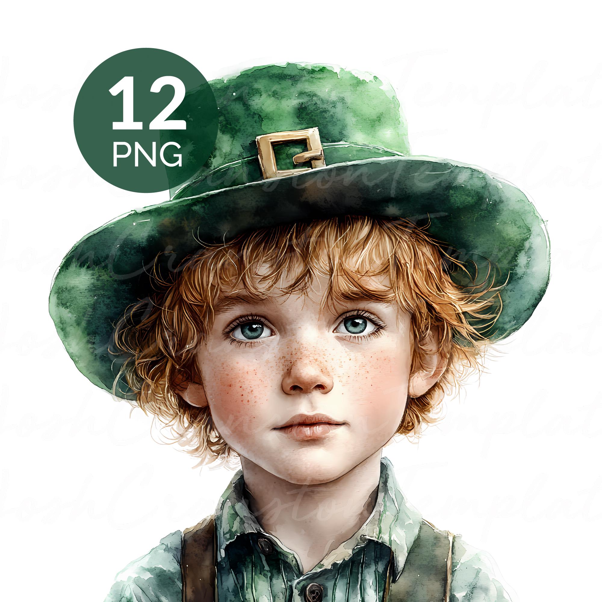 Leprechaun Boy Watercolor PNG Clipart Set - Etsy