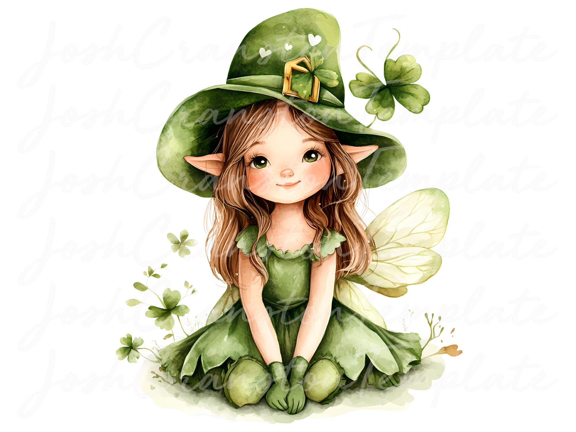 St. Patrick's Day Fairy Clipart: Shamrock PNG Designs (digital Download ...