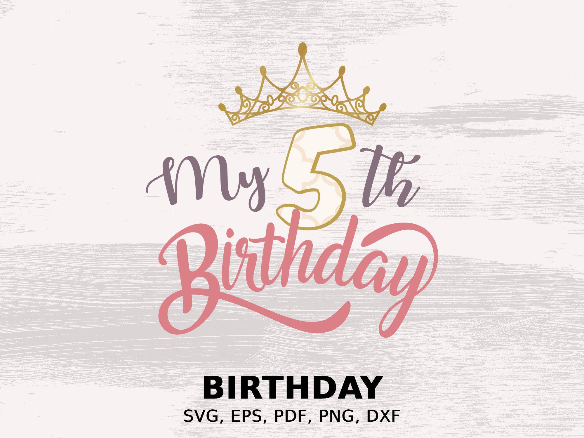 My 5th Birthday Digital Download, Birthday Party Printable, 5th ...