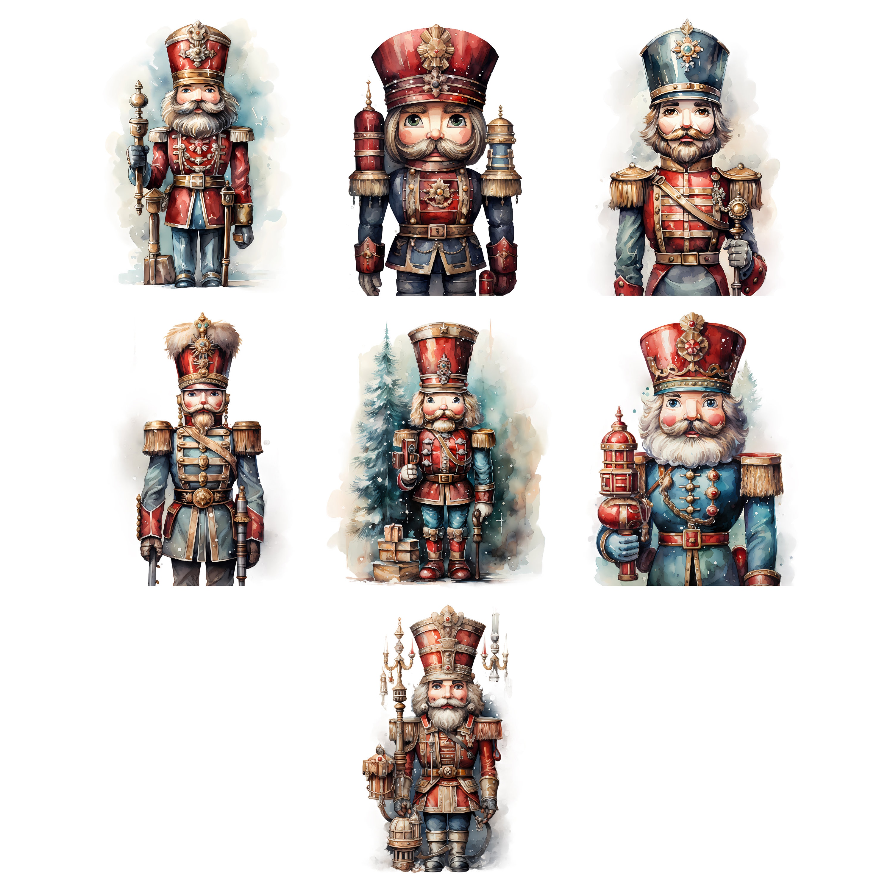 25 Nutcracker, Watercolor Nutcracker With Transparent Background, PNG ...