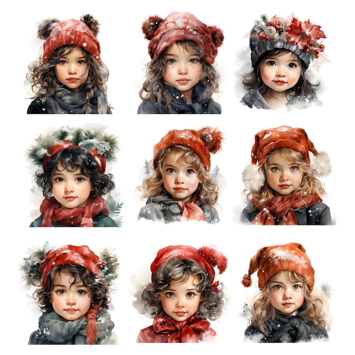 36 Christmas Baby Girl Clipart PNG Transparent Background - Etsy