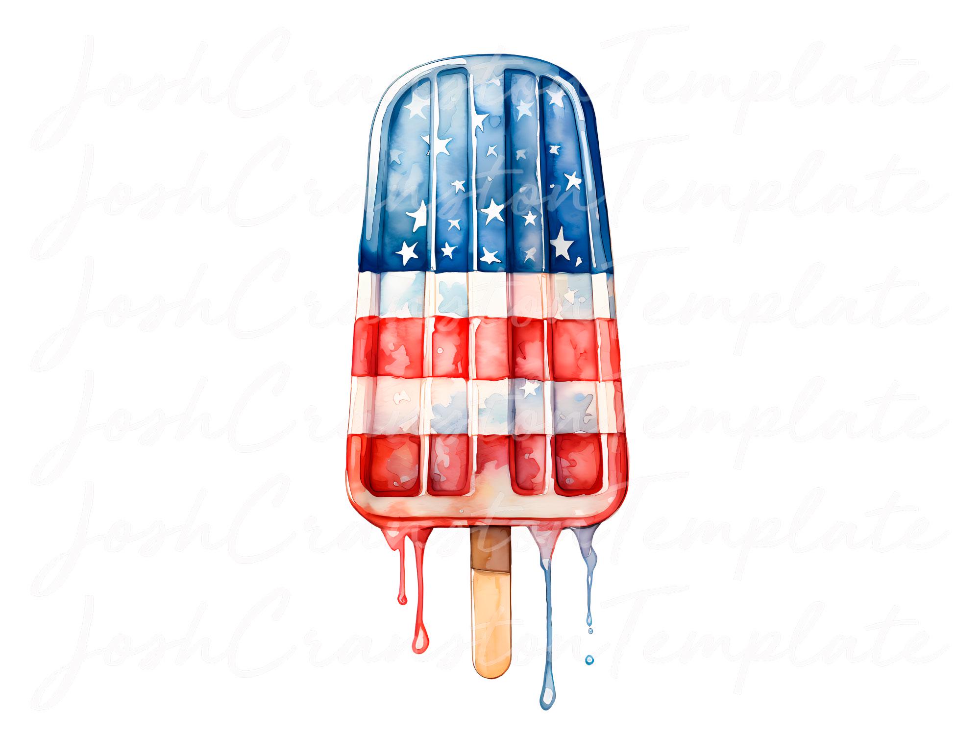 15 Fourth of July Popsicle Digital Clipart, Red White and Blue ...