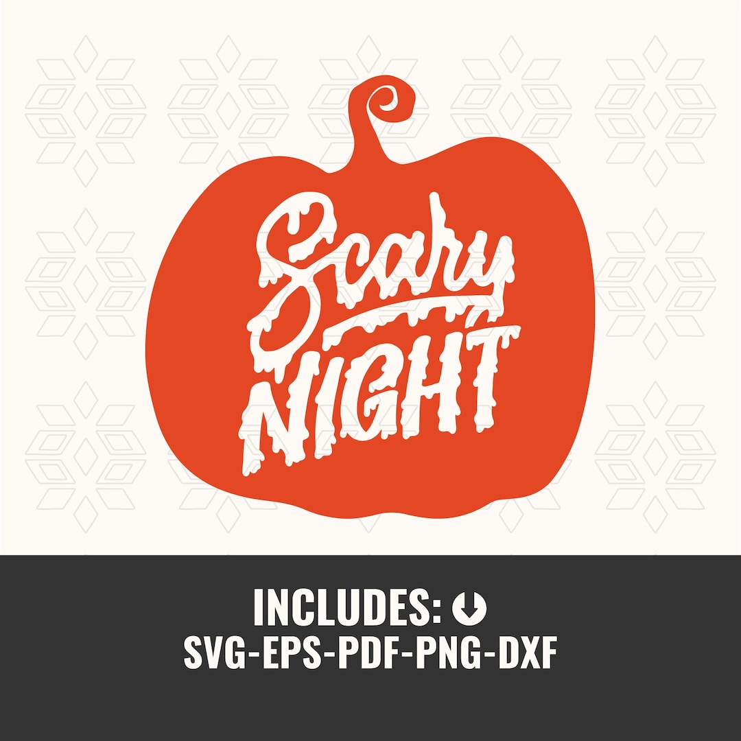 Scary Night Pumpkin SVG: Dripping Halloween Cut File (digital Download ...
