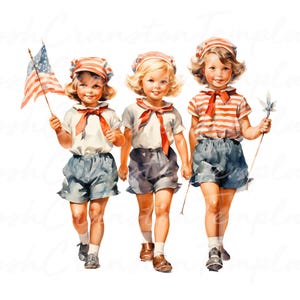 15 Fourth of July Digital Clipart, Patriotic Kids Clipart, Independence ...