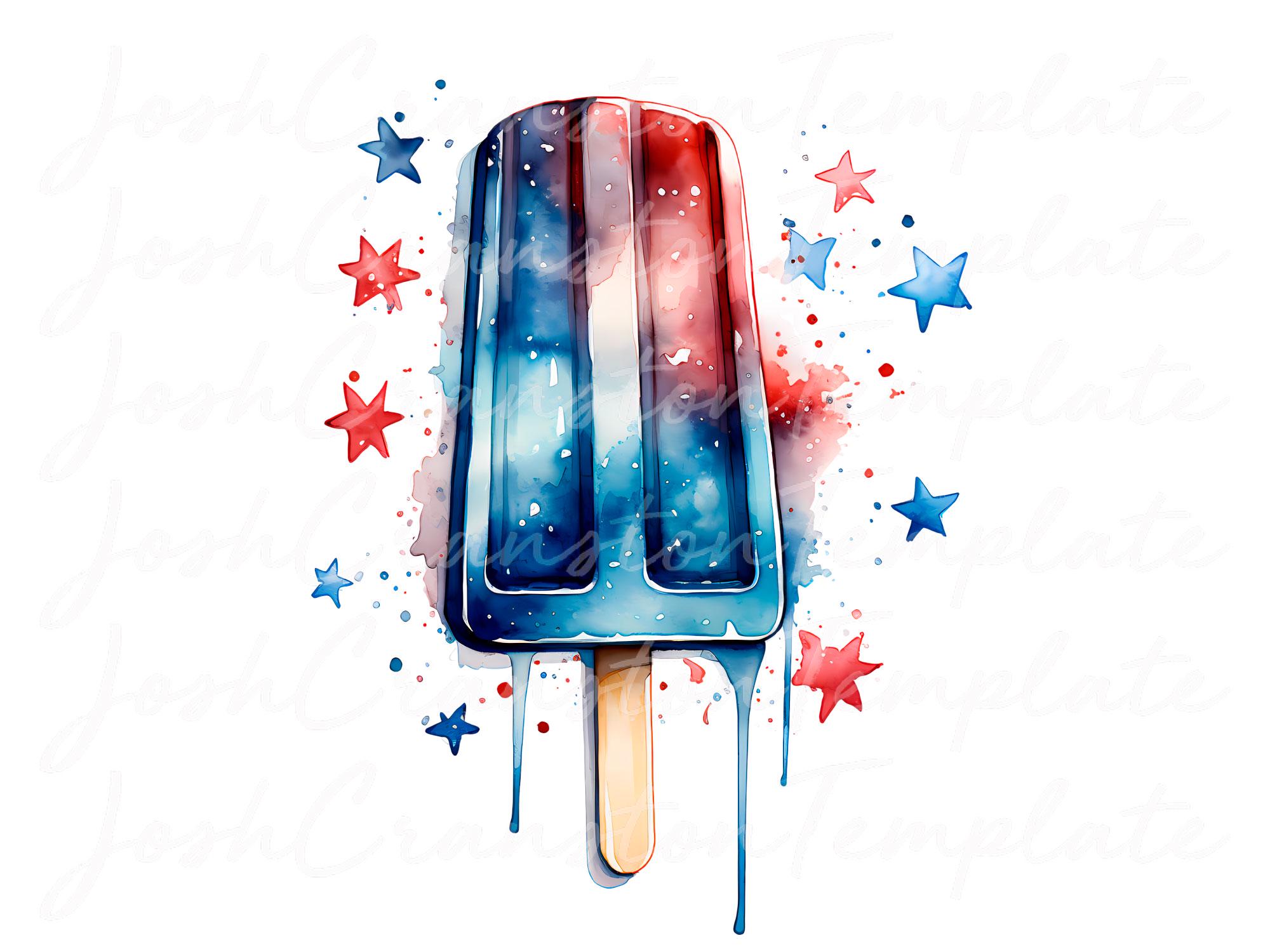 15 Fourth of July Popsicle Digital Clipart, Red White and Blue ...
