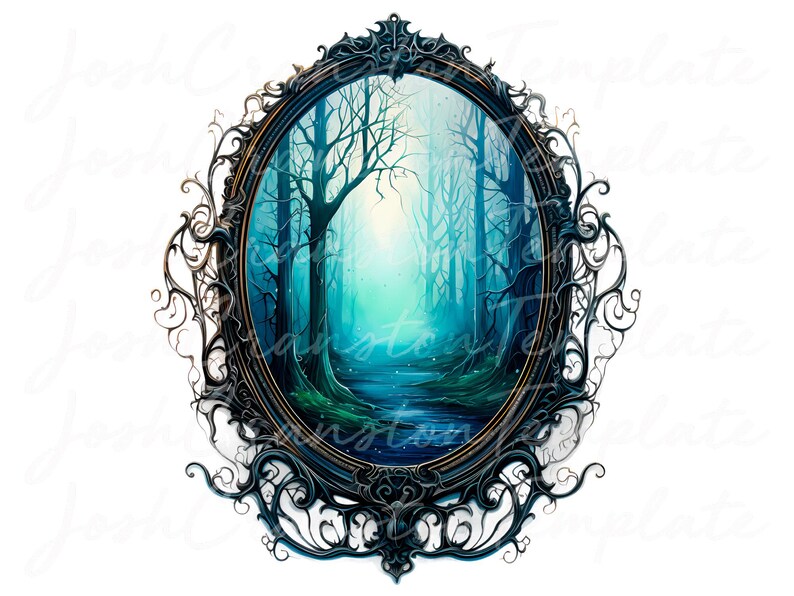 Magical Mirror Clipart Set - 16 Watercolor Fantasy Mirrors Pngs With ...