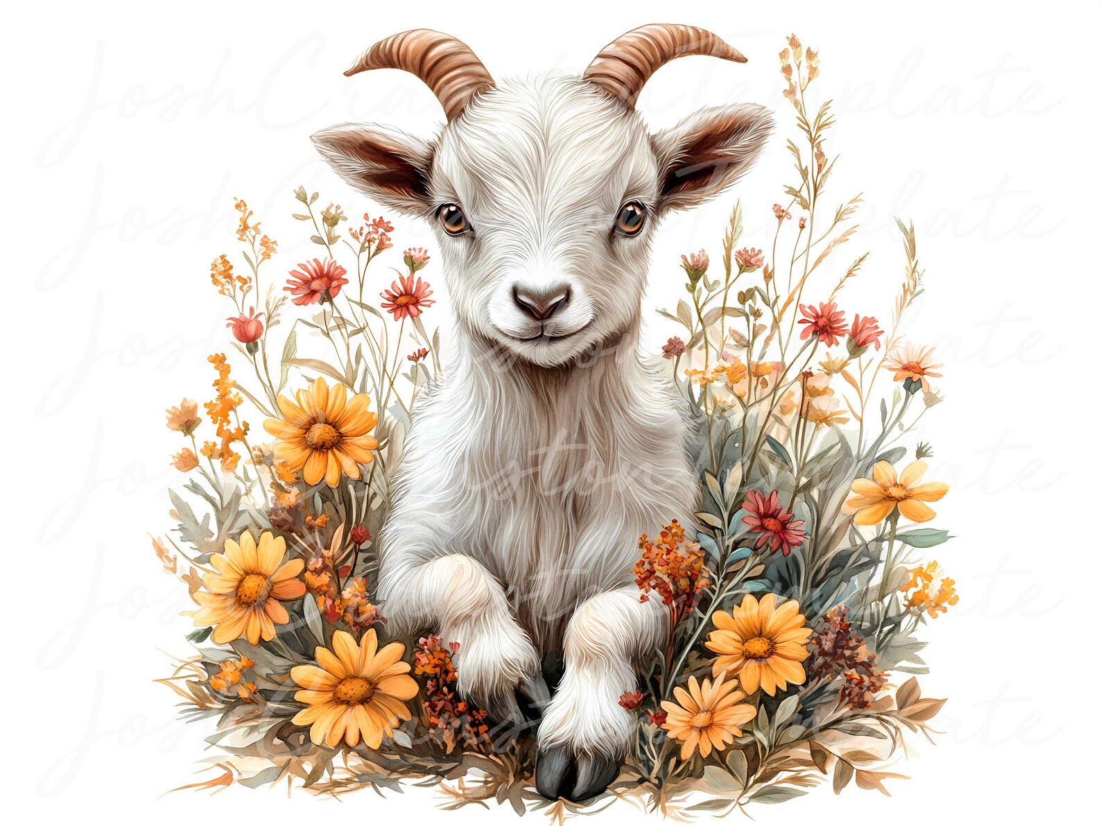 18 Easter Goat Clipart, Cute Baby Goat Illustration, Springtime Animal ...