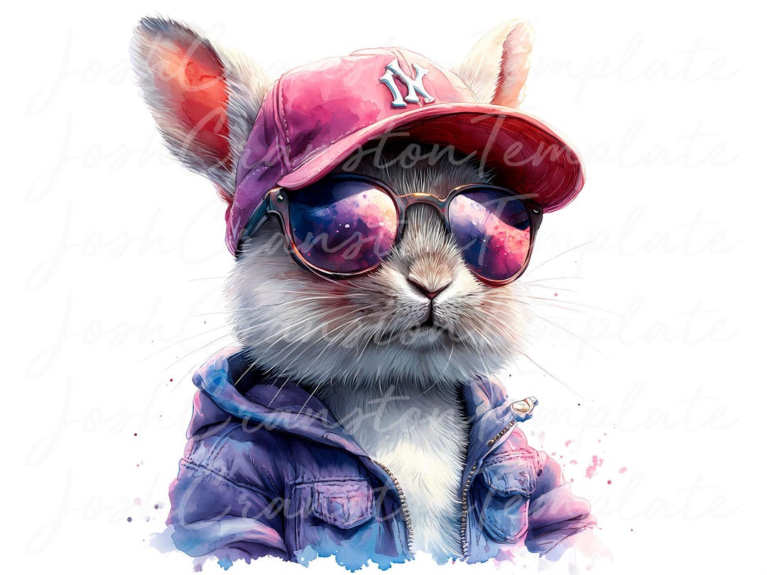 14 Cute Bunny With Sunglasses, Easter Bunny Digital Art, Bunny Wearing ...