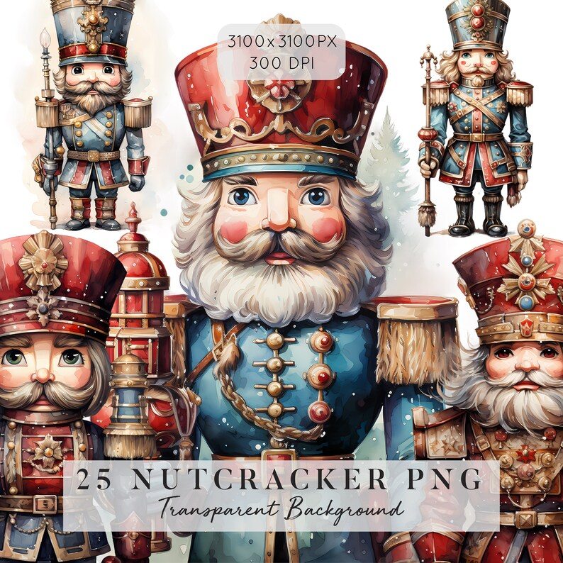 25 Nutcracker, Watercolor Nutcracker With Transparent Background, PNG ...