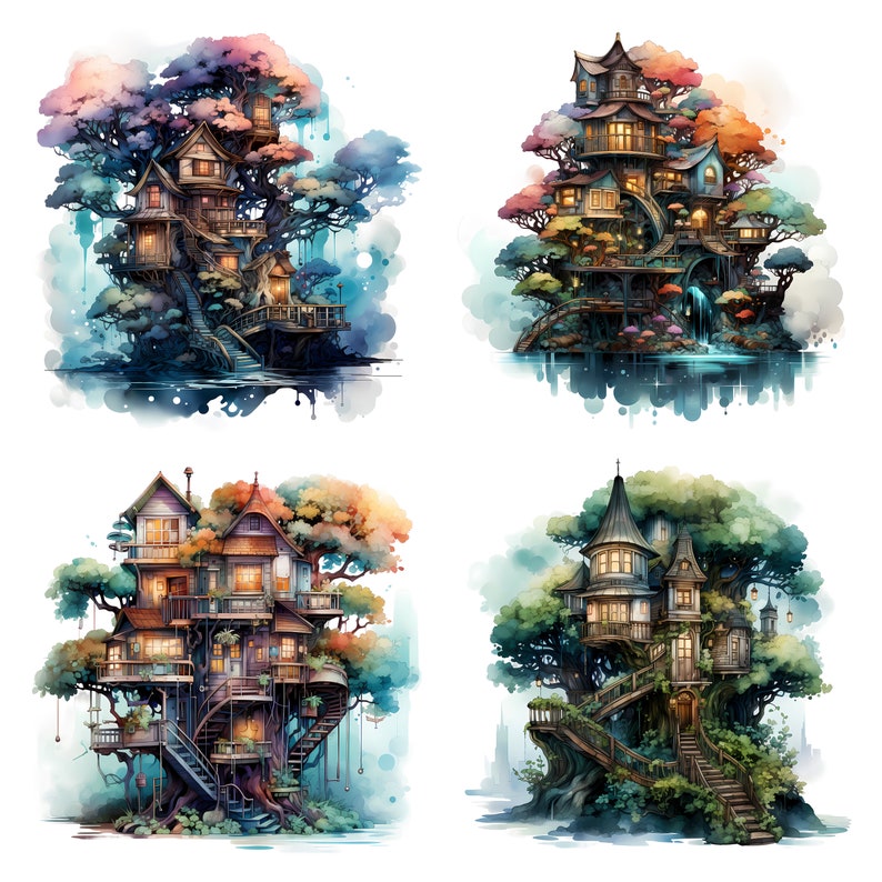 21 Treehouse Clipart With Transparent Background House Tree - Etsy