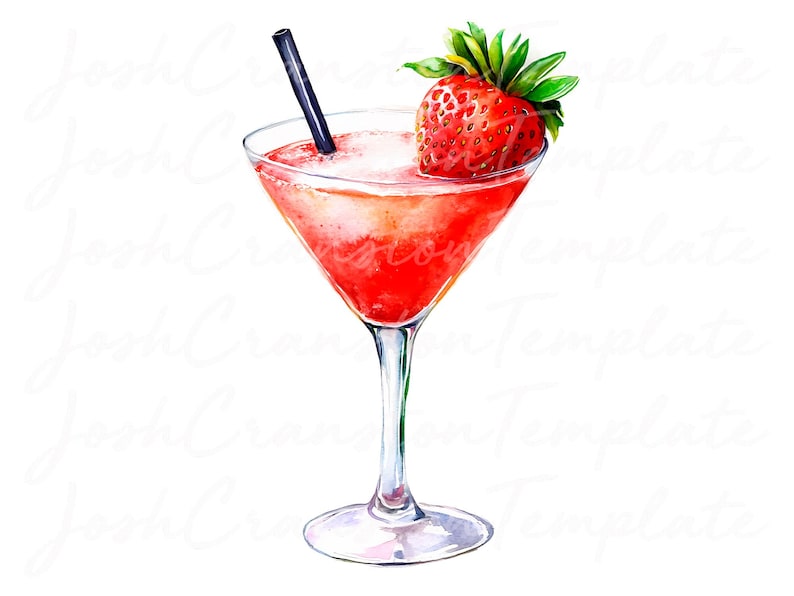 Strawberry Daiquiris Watercolor Pngs - 14 High Quality Clipart for Junk ...