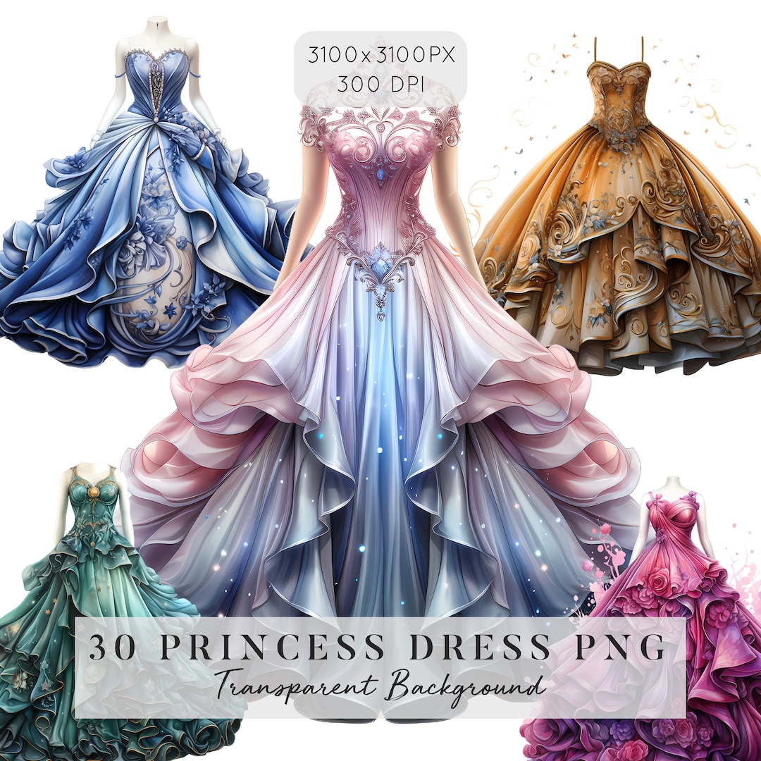 30 Princess Dress Clipart With Transparent Background, PNG Princess ...