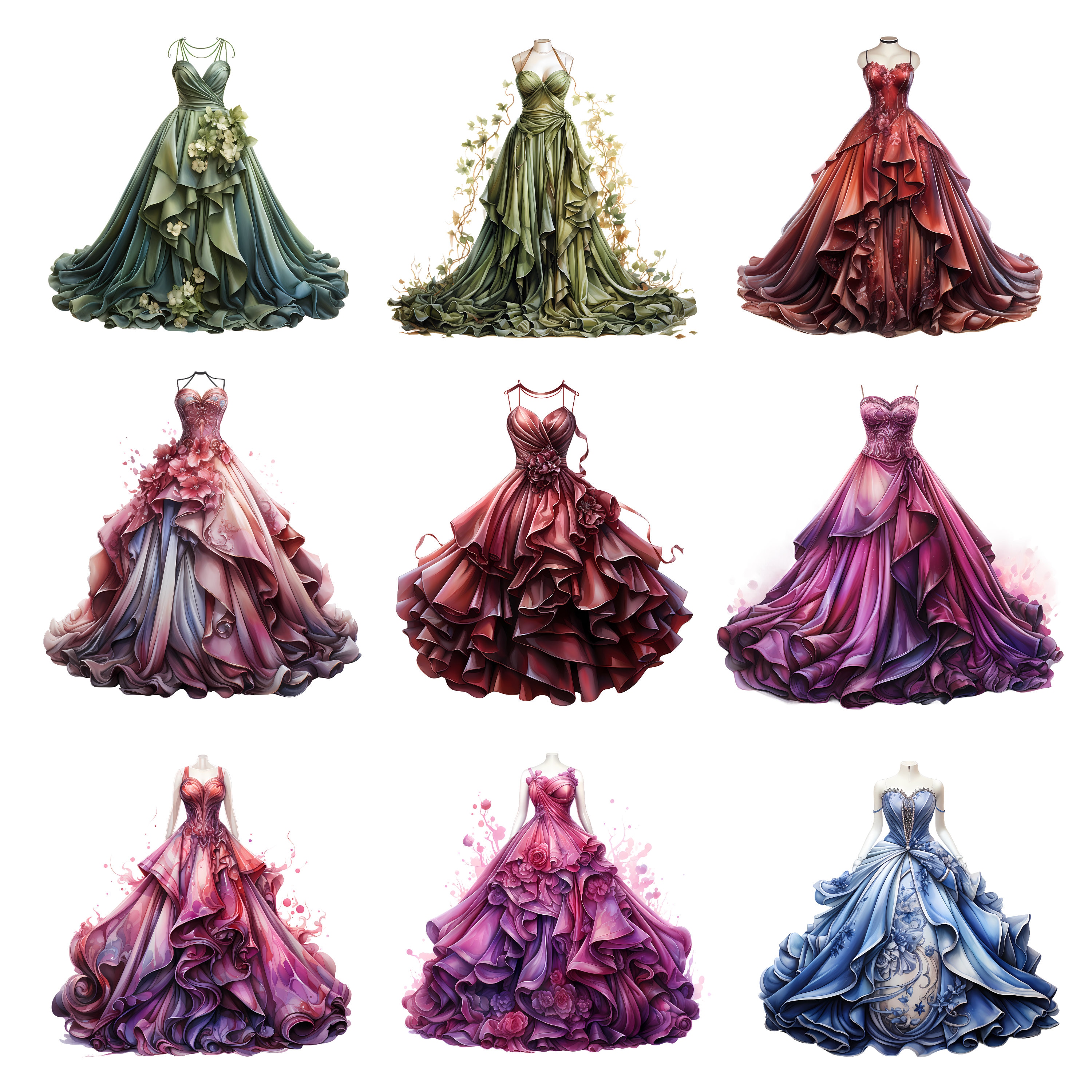 30 Princess Dress Clipart With Transparent Background, PNG Princess ...