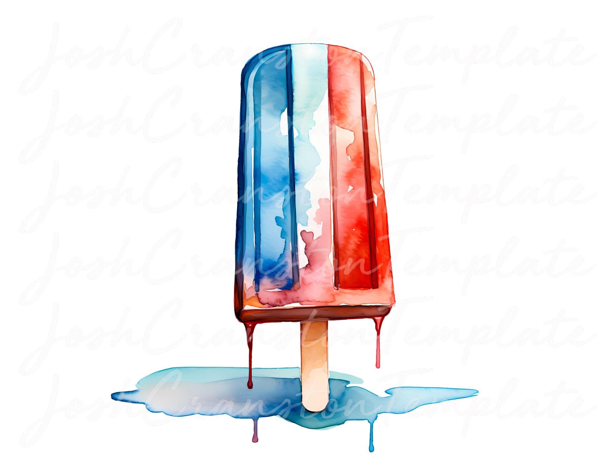 15 Fourth of July Popsicle Digital Clipart, Red White and Blue ...
