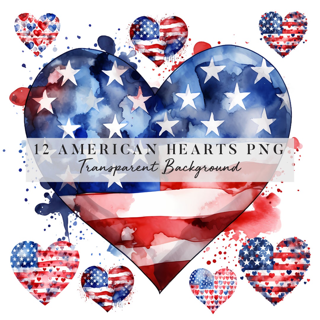 American Hearts Clipart Png With Transparent Background and High ...
