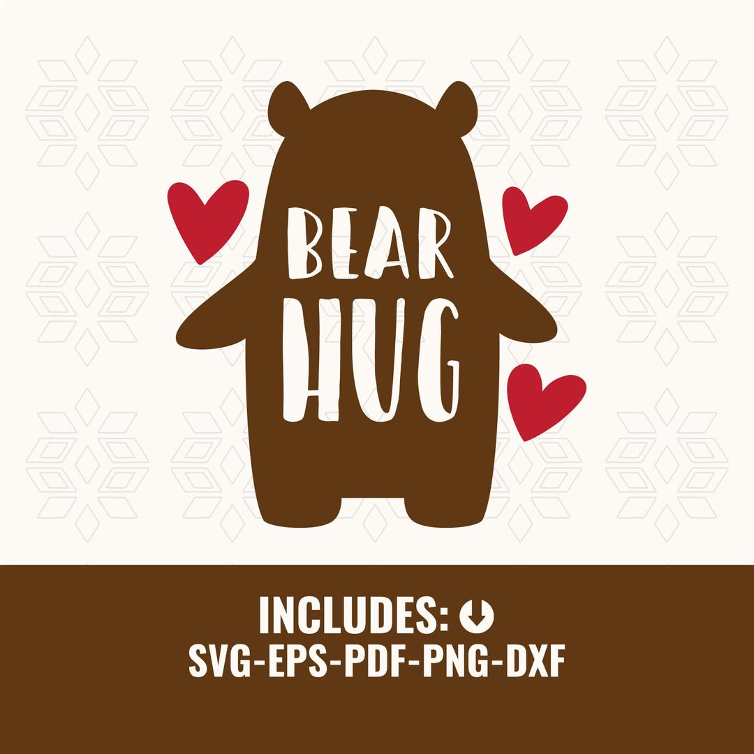 Bear Hug Valentine SVG - Etsy