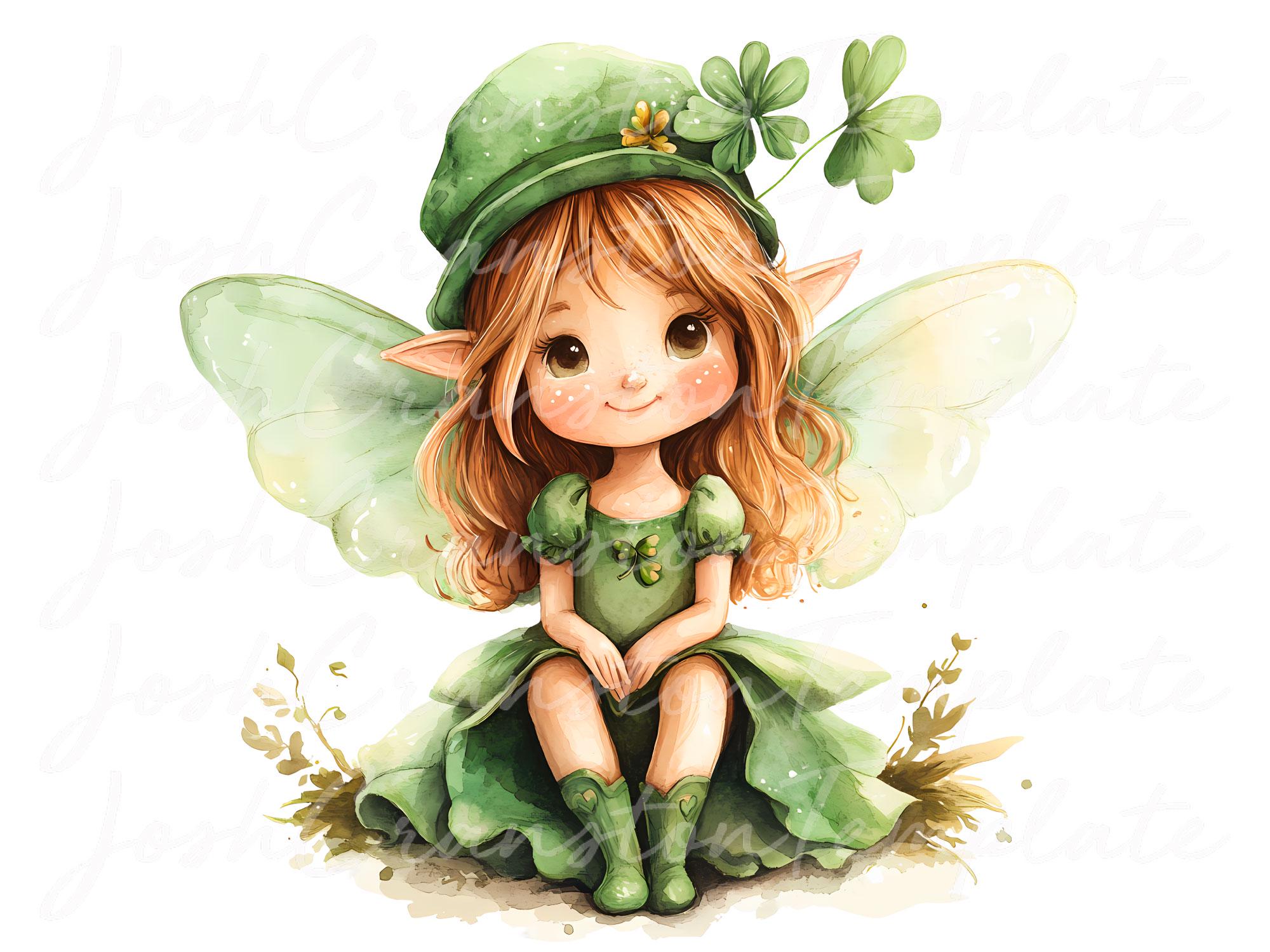 St. Patrick's Day Fairy Clipart: Shamrock PNG Designs (digital Download ...