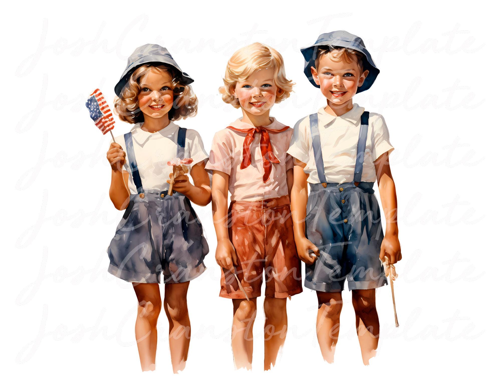 15 Fourth of July Digital Clipart, Patriotic Kids Clipart, Independence ...