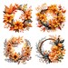 16 Fall Wreath Clipart Fall Autumn Watercolor Wreaths - Etsy