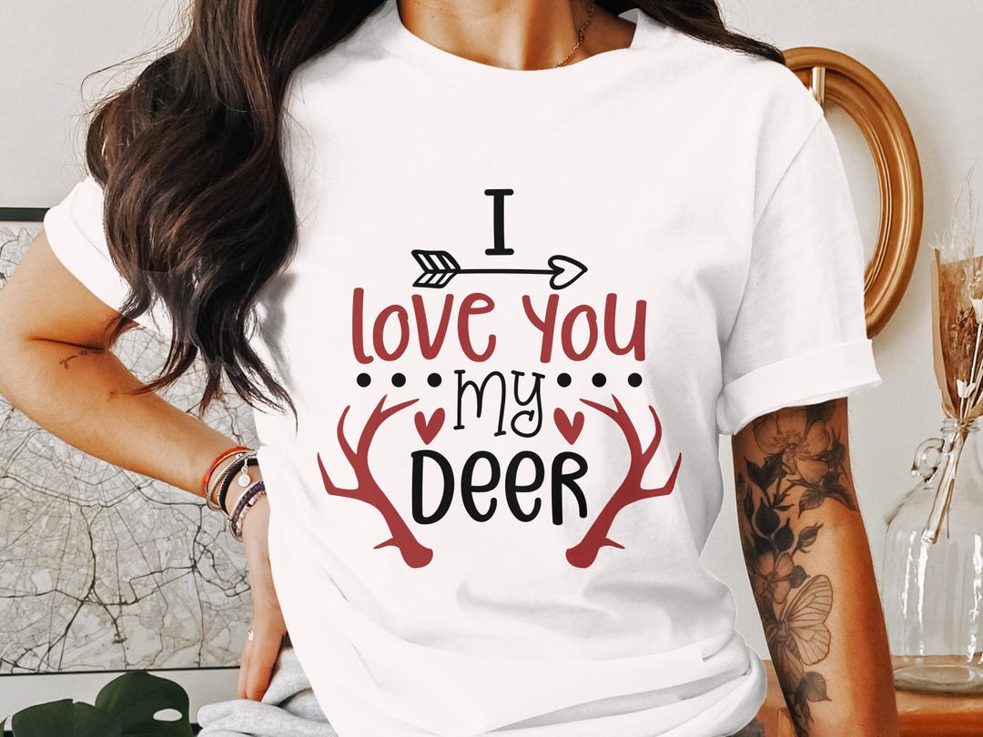 Valentine Digital Design, I Love You My Deer, Cute Valentines Day Art ...