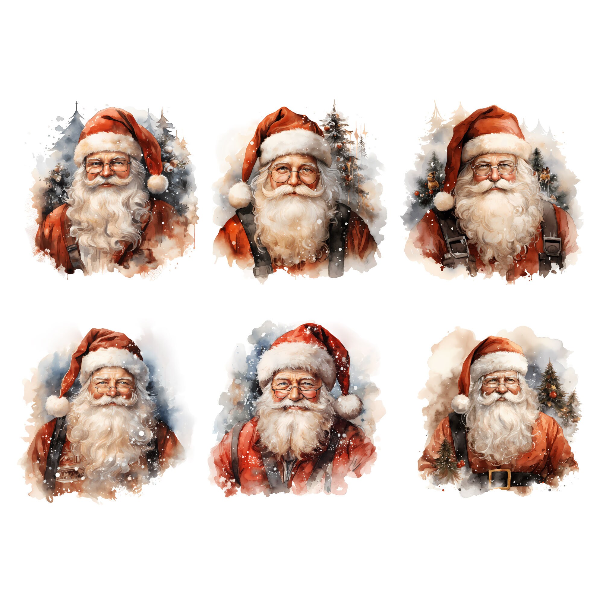 18 Santa Claus Clipart, Christmas Bundle Clipart, Christmas With ...