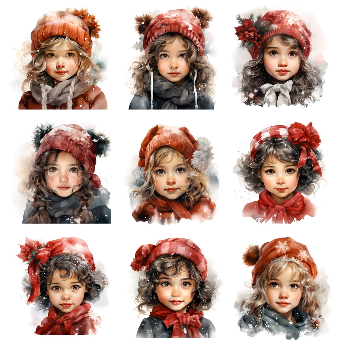 36 Christmas Baby Girl Clipart PNG Transparent Background - Etsy