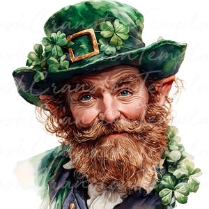 12 St. Patrick's Day Leprechaun Art, Irish Folklore Illustration ...