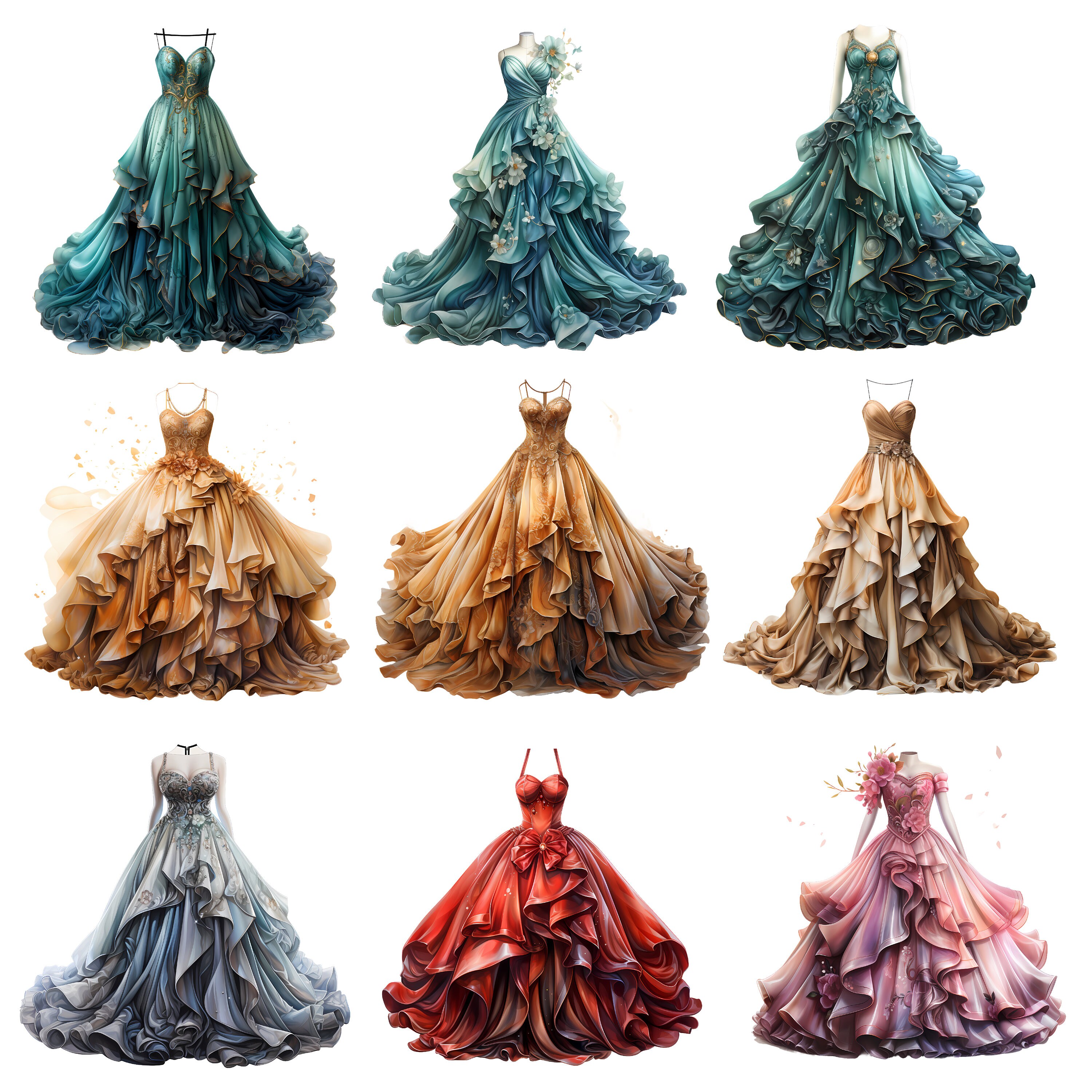 30 Princess Dress Clipart With Transparent Background, PNG Princess ...