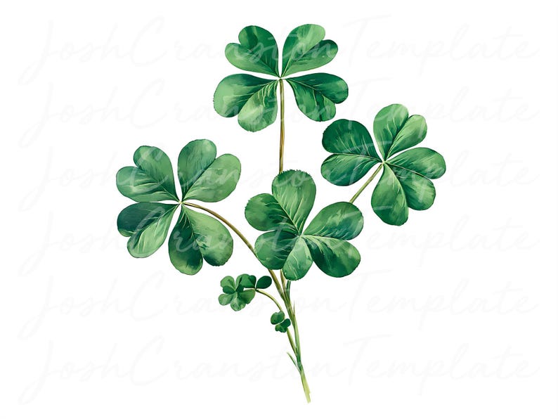 12 Watercolor Shamrock Clipart, St. Patrick's Day Digital Download ...