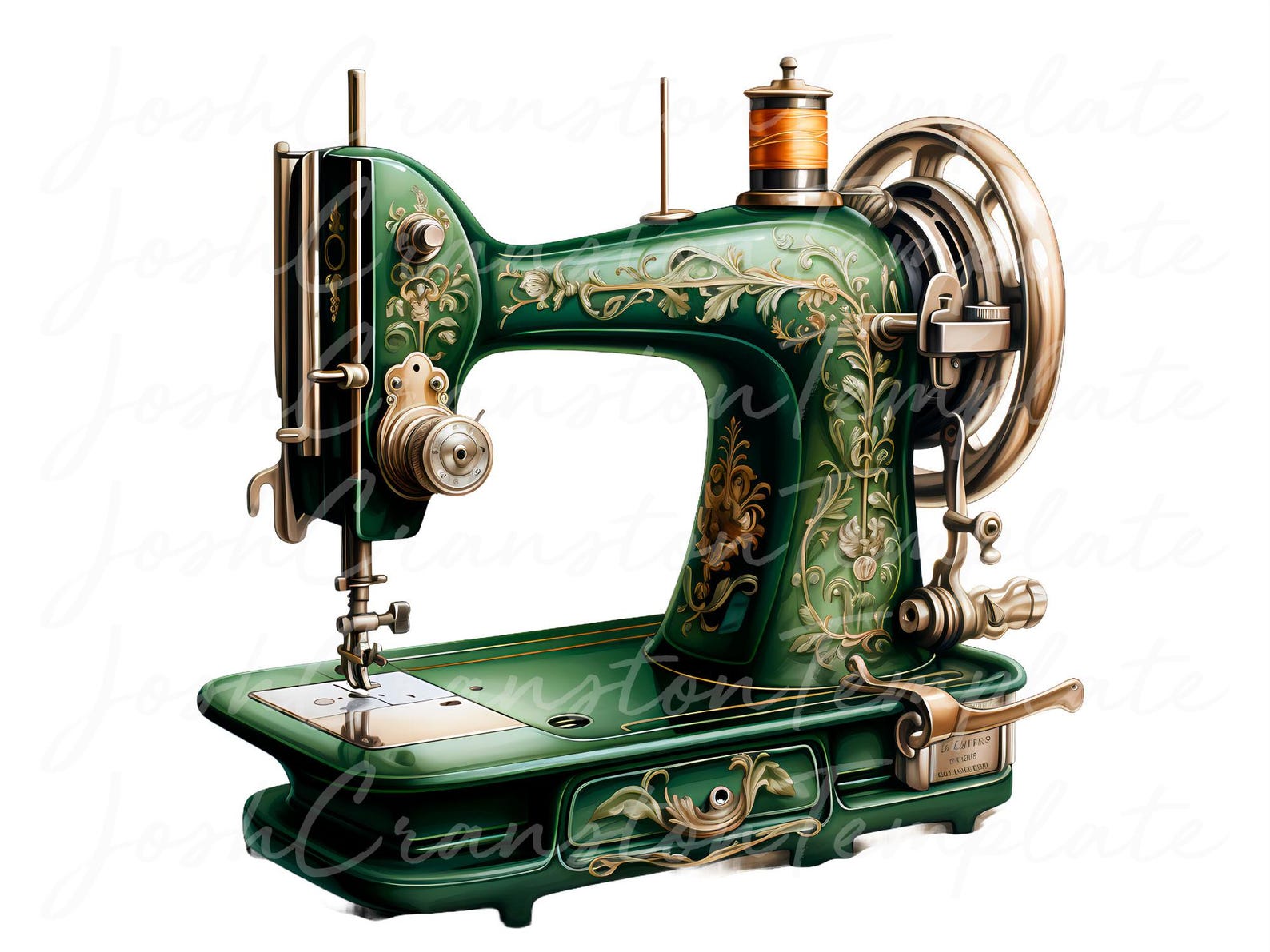 16 Vintage Sewing Machine Wall Art, Antique Sewing Machine Illustration ...