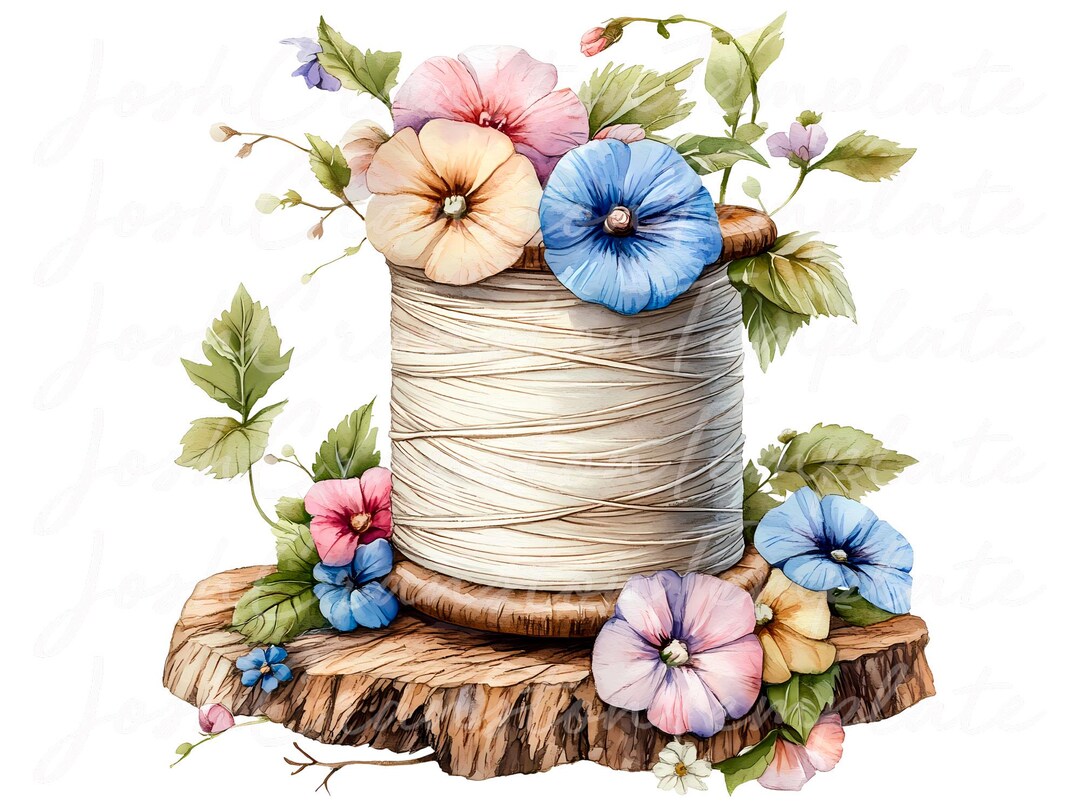 16 Spring Floral Clipart, Watercolor Flower Download, Vintage Flower ...