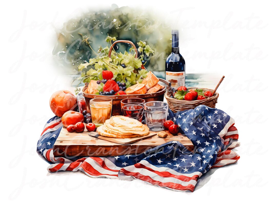 11 Fourth of July Picnic Clipart, Independence Day Digital Download ...