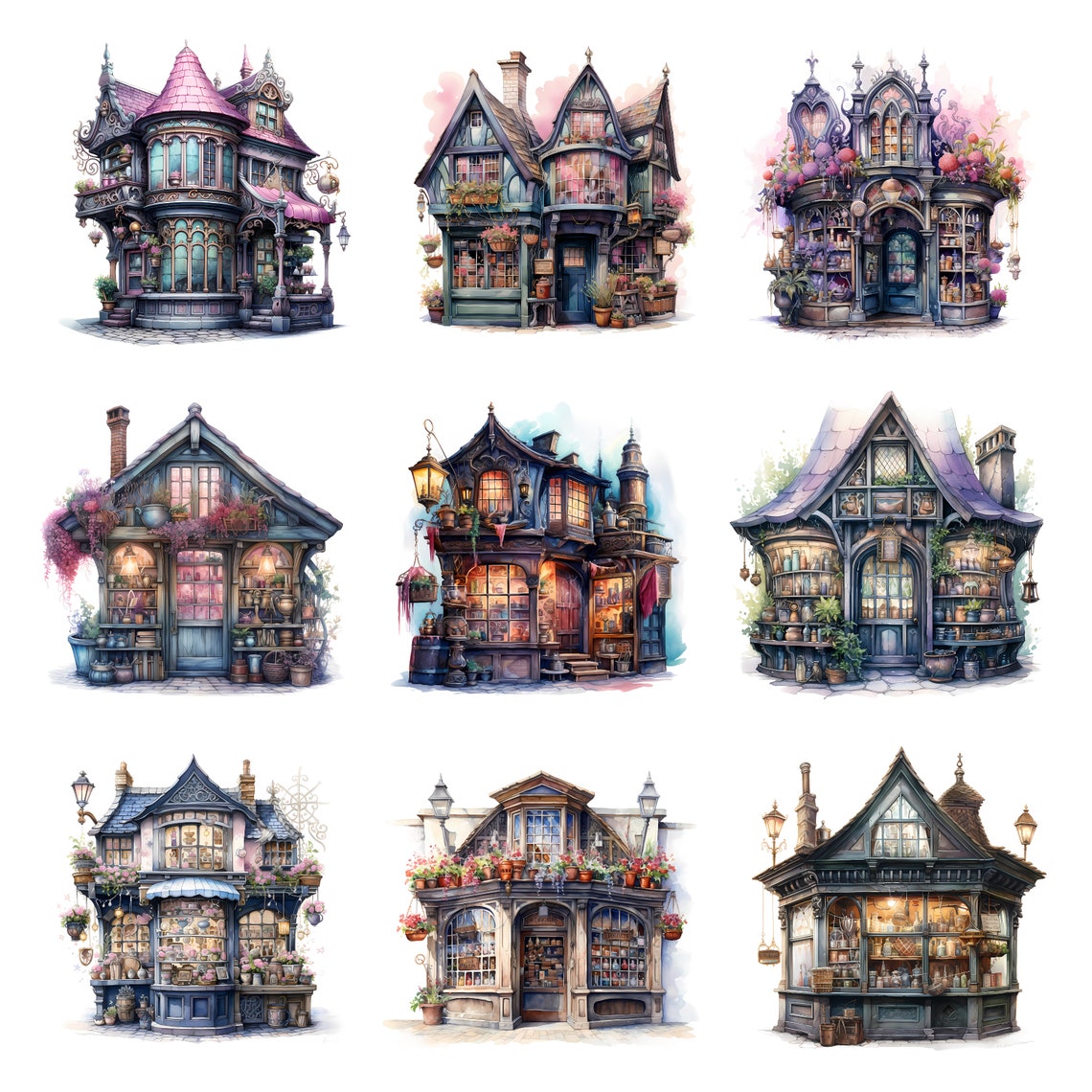 22 Magic Shop Clipart Watercolor Magic Shop With Transparent - Etsy