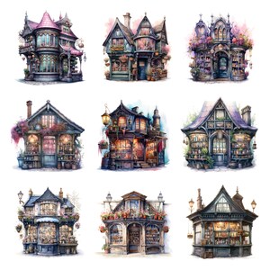 22 Magic Shop Clipart, Watercolor Magic Shop With Transparent ...