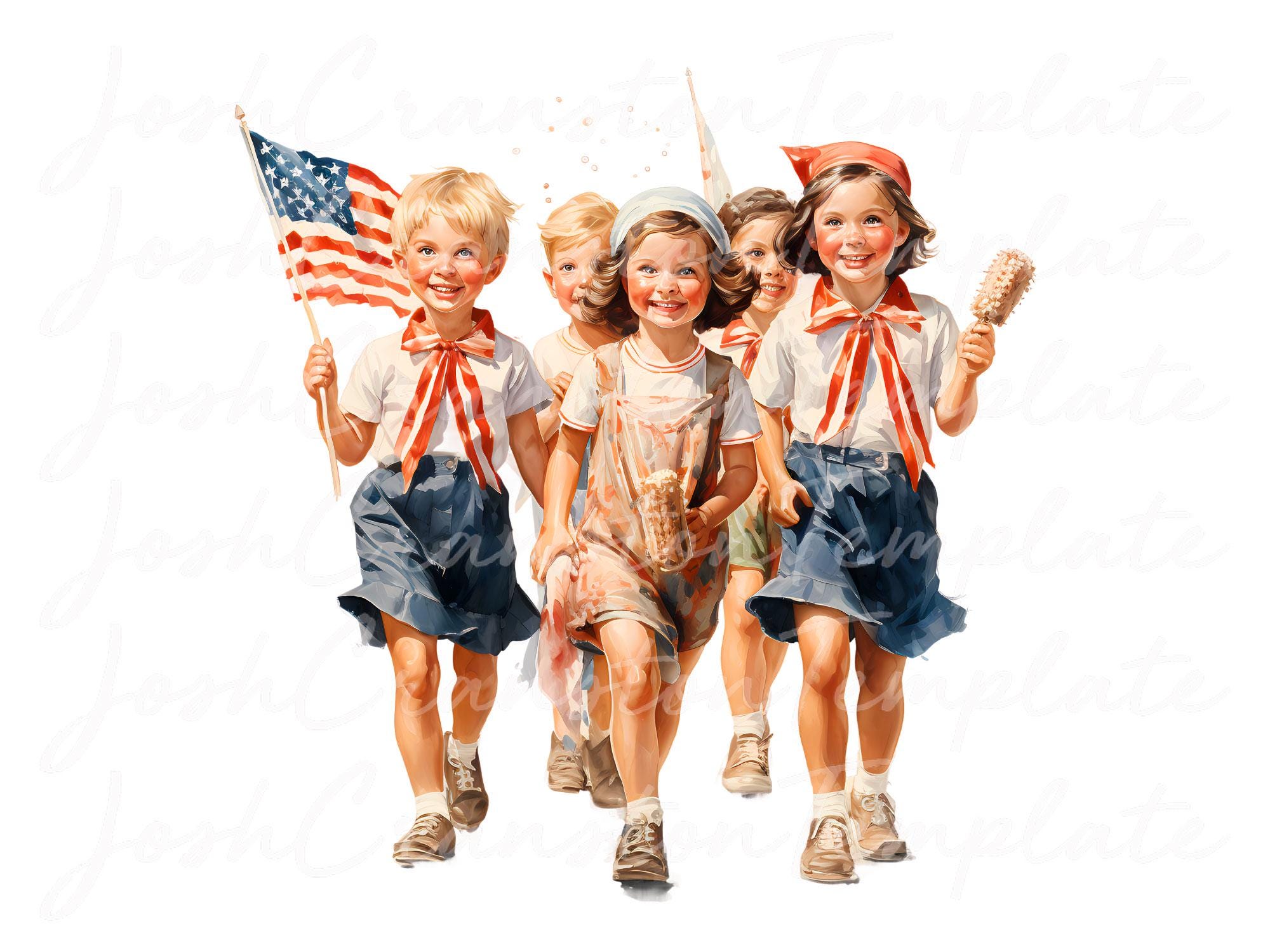 15 Fourth of July Digital Clipart, Patriotic Kids Clipart, Independence ...