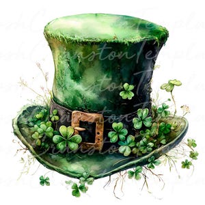 St Patrick Leprechaun Hat Watercolor PNG Clipart - Etsy