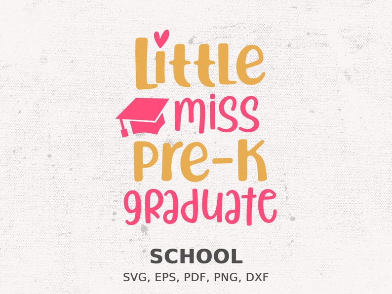 Little Miss Pre-k Graduate Digital Design, Pre-k Graduation Printable ...