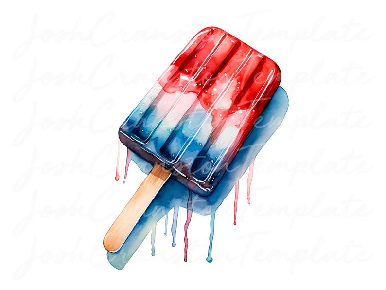 15 Fourth of July Popsicle Digital Clipart, Red White and Blue ...