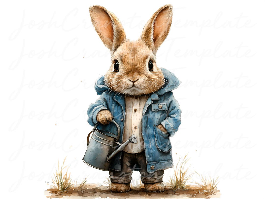 12 Easter Bunny Art Print, Cute Rabbit Digital Download, Spring Bunny ...