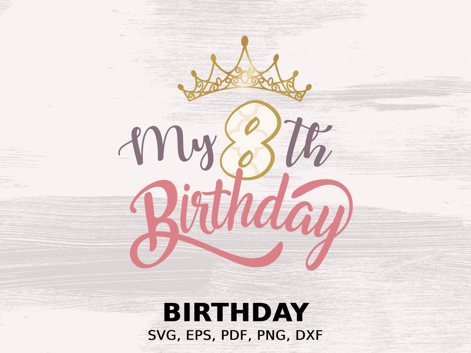 My 8th Birthday Printable, Birthday Party Sign, 8th Birthday Digital ...