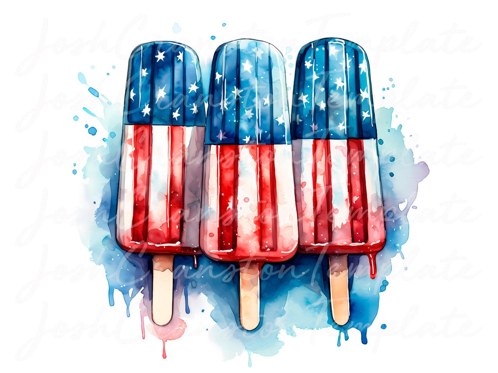 15 Fourth of July Popsicle Digital Clipart, Red White and Blue ...