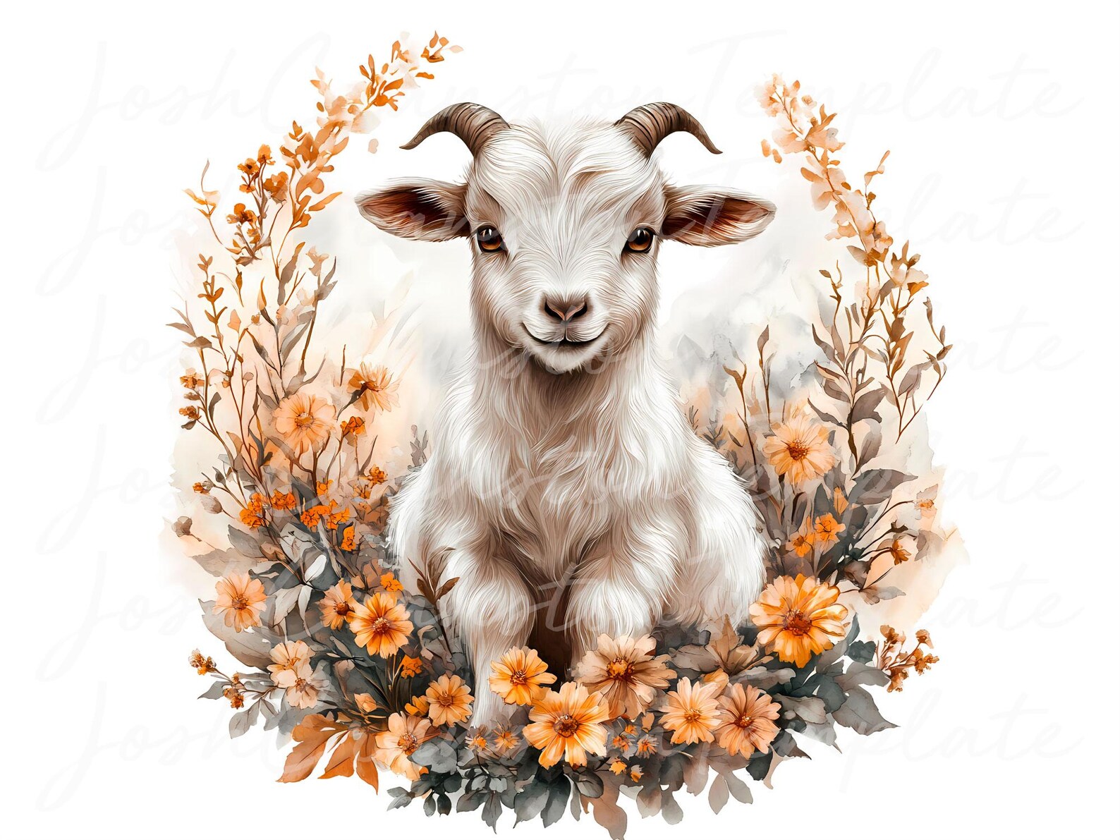 18 Easter Goat Clipart, Cute Baby Goat Illustration, Springtime Animal ...